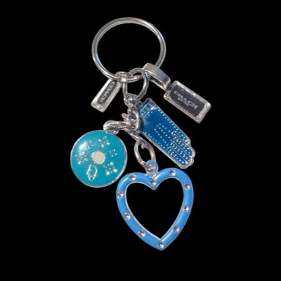 Coach | Accessories | Coach Silver And Blue Charm Keychain | Poshmark
